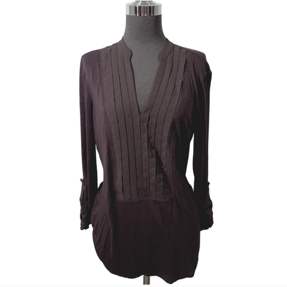 dolan | Tops | Dolan Top Women Small Purple Pintucked Bryn Henley Roll ...